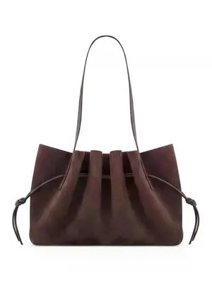 Yuzefi Scallop Pleated Shoulder Bag - Brown