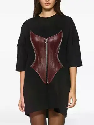 HAMZA Corset-detail T-shirt Dress