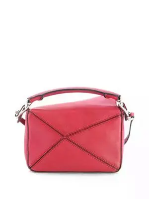 Loewe Puzzle Bag Leather Mini Crossbody Bag - Red