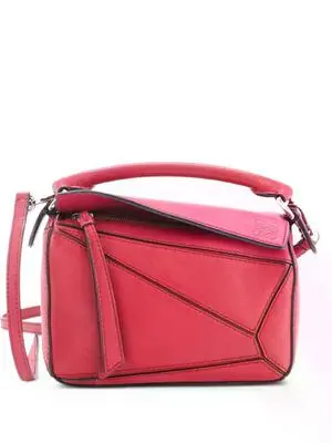 Loewe Loewe Puzzle Bag Leather Mini Crossbody Bag Red