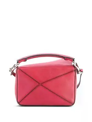Loewe Puzzle Bag Leather Mini Crossbody Bag - Red