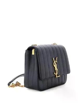 Saint Laurent Vicky Vertical Quilted Grainy Leather Medium Crossbody Bag