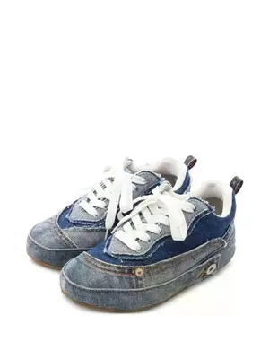 Loewe 2000s Deconstructed Denim Lace-up Sneakers