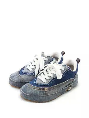 Loewe 2000s Deconstructed Denim Lace-up Sneakers - Blue
