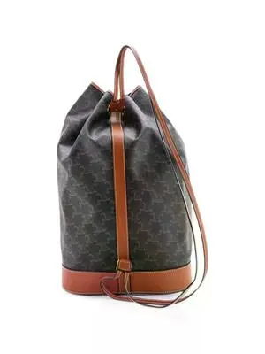 Celine Sailor Bag Triomphe Coated Canvas Medium Bucket Bag
