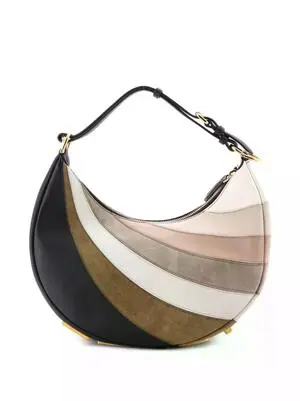 Fendi Graphy Bag Striped Leather And Suede Small Hobo Bag