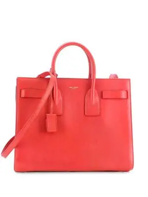 Saint Laurent Sac De Jour Nm Bag Leather Small Tote Bag - Red