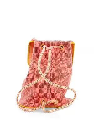 Hermès Les Cabanes Embroidered Toile Backpack