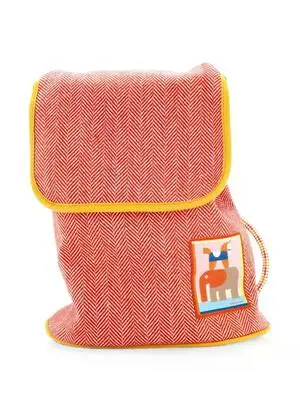 Hermès Les Cabanes Embroidered Toile Backpack