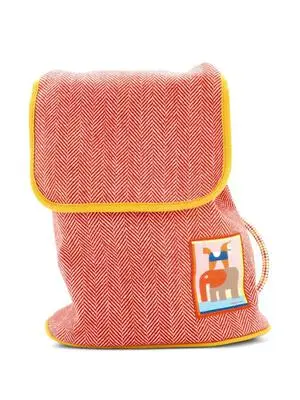Hermès Les Cabanes Embroidered Toile Backpack - Orange