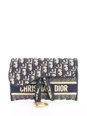 Dior Saddle Slim Pouch Oblique Canvas Belt Bag - Blue