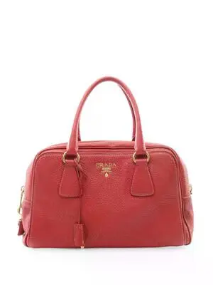 Prada 2010s Mini Logo-plaque Tote Bag - Red