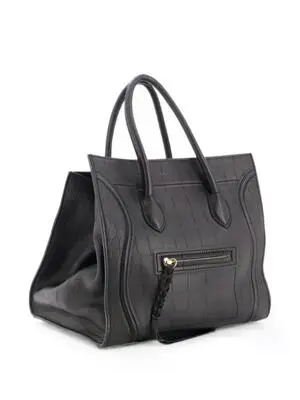 Celine Crocodile Embossed Leather Medium Tote Bag