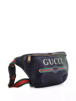 Gucci Logo Printed Leather Belt Bag