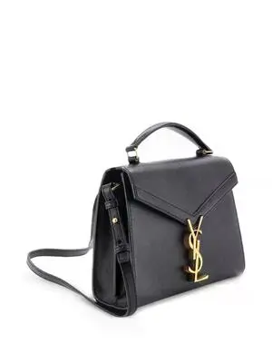 Saint Laurent Cassandra Top Handle Bag Leather Mini Shoulder Bag - Black