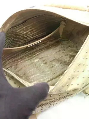 Prada 2010s Re-nylon Studded Shoulder Bag