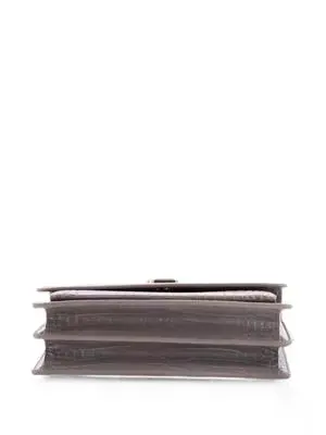 Saint Laurent Sunset Medium Crocodile Embossed Leather Crossbody Bag - Grey