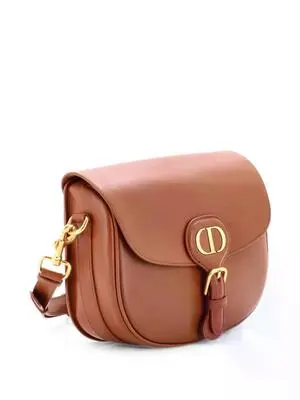 Dior Bobby Flap Bag Leather Medium Crossbody Bag - Brown