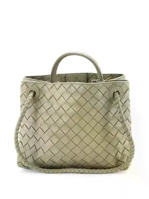 Bottega Veneta Andiamo Top Handle Bag Intrecciato Nappa Small Satchel - Green