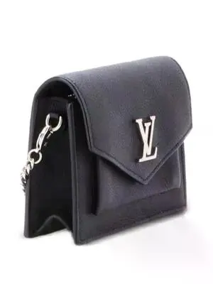 LOUIS VUITTON Mylockme Chain Pochette Leather Mini Shoulder Bag - Black
