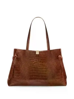 Yuzefi Gyoza Leather Tote Bag - Brown