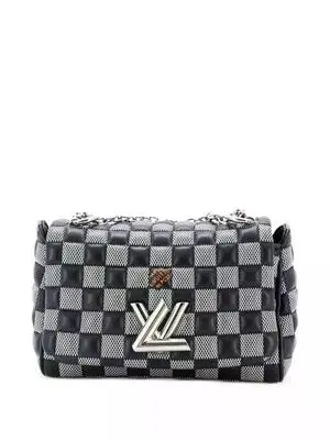 LOUIS VUITTON Twist Handbag Damier Quilted Calf Leather Bb Crossbody Bag - Black