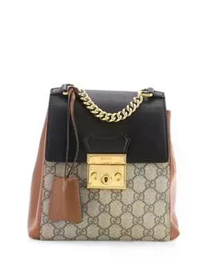 Gucci Padlock Gg Coated Canvas And Leather Mini Backpack