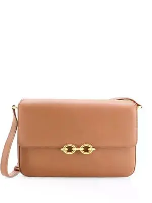 Saint Laurent Le Maillon Shoulder Bag Leather Medium Crossbody Bag - Brown