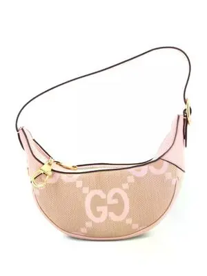 Gucci Ophidia Half Moon Bag Jumbo Gg Canvas Mini Hobo Bag - Brown