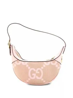 Gucci Ophidia Half Moon Bag Jumbo Gg Canvas Mini Hobo Bag - Brown