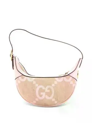 Gucci Ophidia Half Moon Bag Jumbo Gg Canvas Mini Hobo Bag - Brown