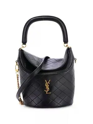 Saint Laurent Gaby Chain Quilted Leather Mini Bucket Bag