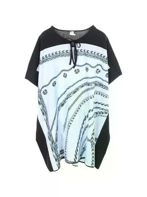 Hermès Color-blocked Kaftan Dress - White