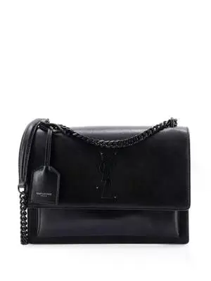 Saint Laurent Sunset Leather Medium Crossbody Bag - Black