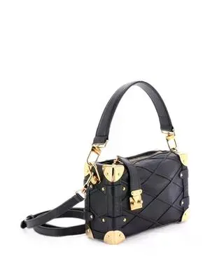 LOUIS VUITTON Side Trunk Handbag Malletage Leather Pm Shoulder Bag - Black