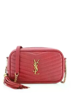 Saint Laurent Loulou Matelasse Chevron Leather Mini Crossbody Bag - Red