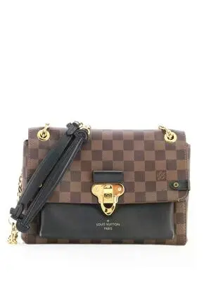 LOUIS VUITTON Vavin Handbag Damier With Leather Pm Crossbody Bag - Black