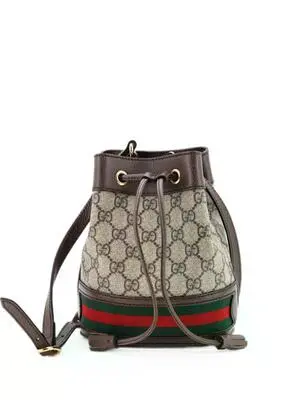 Gucci Ophidia Gg Coated Canvas Mini Bucket Bag - Brown