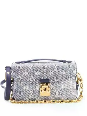 LOUIS VUITTON Pochette Metis Monogram Jacquard Canvas East West Shoulder Bag - Blue
