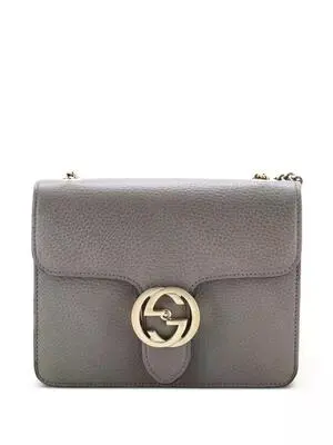 Gucci Interlocking Leather Small Shoulder Bag - Grey