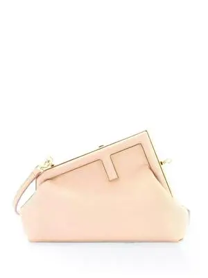 Fendi First Bag Leather Small Clutch Bag - Neutrals