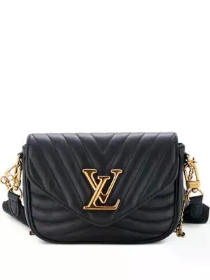 LOUIS VUITTON New Wave Multi Pochette Quilted Leather Crossbody Bag - Black