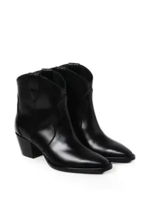 ANNA F. Panelled Leather Ankle Boots
