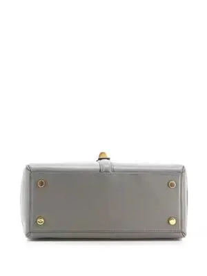 Celine 16 Top Handle Bag In Smooth Calfskin - Grey