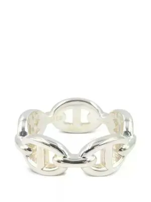 Hermès 2010s Pm Enchaînée Ring - Silver