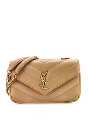 Saint Laurent Loulou Nm Shoulder Bag Matelasse Chevron Leather Small Crossbody Bag - Neutrals
