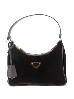 Prada Re-edition 2005 Velvet Mini Shoulder Bag - Brown