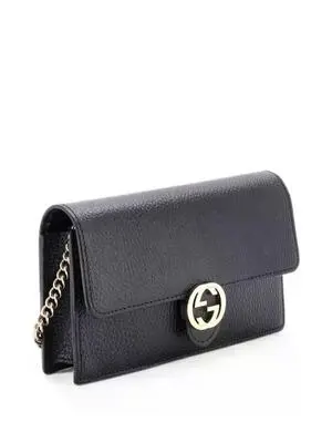 Gucci Interlocking Wallet On Chain Leather Crossbody Bag