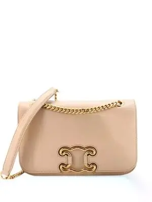 Celine Triomphe Frame Chain Shoulder Bag Leather Medium Crossbody Bag