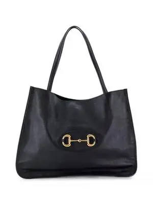 Gucci Horsebit 1955 Leather Medium Tote Bag - Black